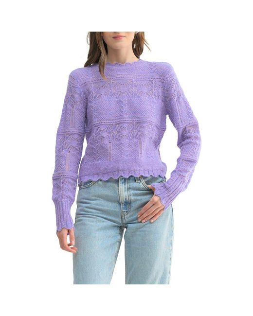 Lush Cable Stitch Sweater in Purple | Lyst