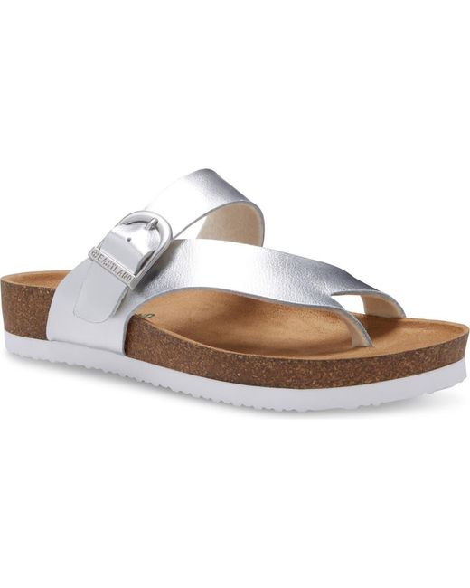 Eastland Shauna Toe Loop Slide Sandal in Metallic | Lyst