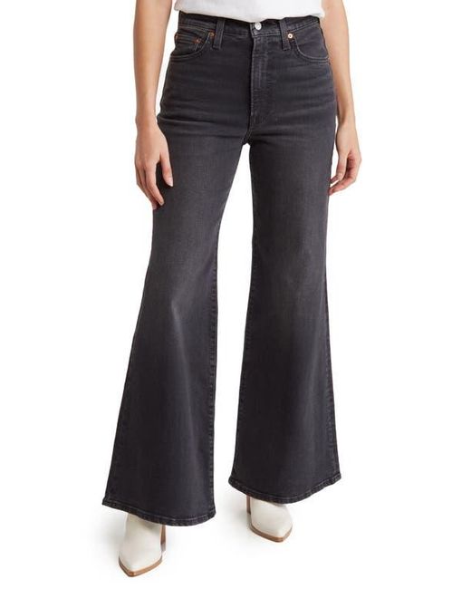 Levi's Ribcage Bell High Waist Flare Leg Jeans in Black | Lyst