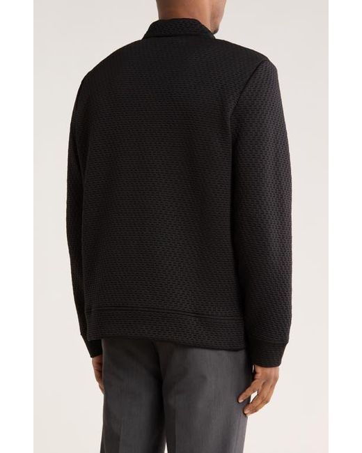 Perry Ellis Geometric Texture Full Zip Jacket in Black for Men | Lyst