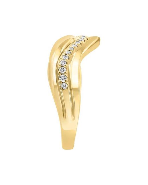 Effy 14K Diamond Wavy Band Ring in Metallic | Lyst