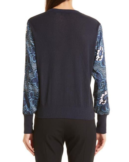 Ted Baker Floral Woven Knit Cardigan in Blue | Lyst