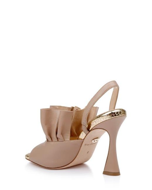Dee Ocleppo Flutter Ruffle Slingback Pump in Brown | Lyst