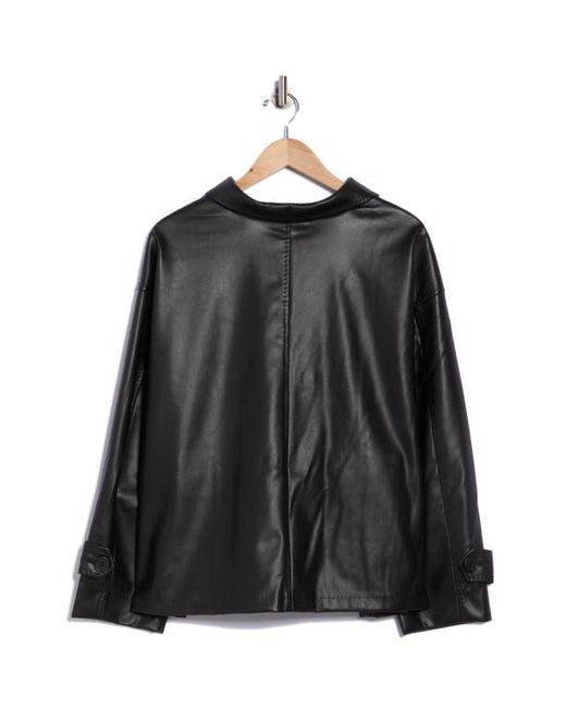 Max Studio Faux Leather Jacket in Black | Lyst