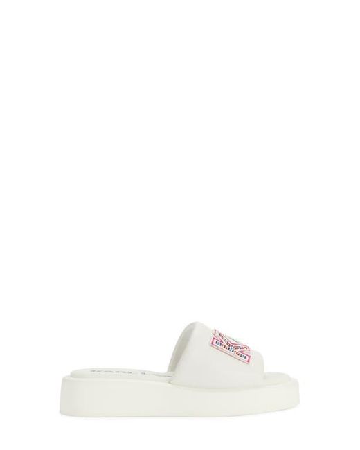 Karl Lagerfeld Opal Logo Appliqué Platform Slide Sandal in White | Lyst