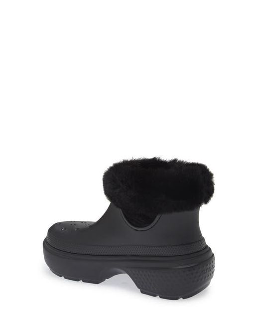 Crocs™ Stomp Faux Fur Lined Boot in Black | Lyst