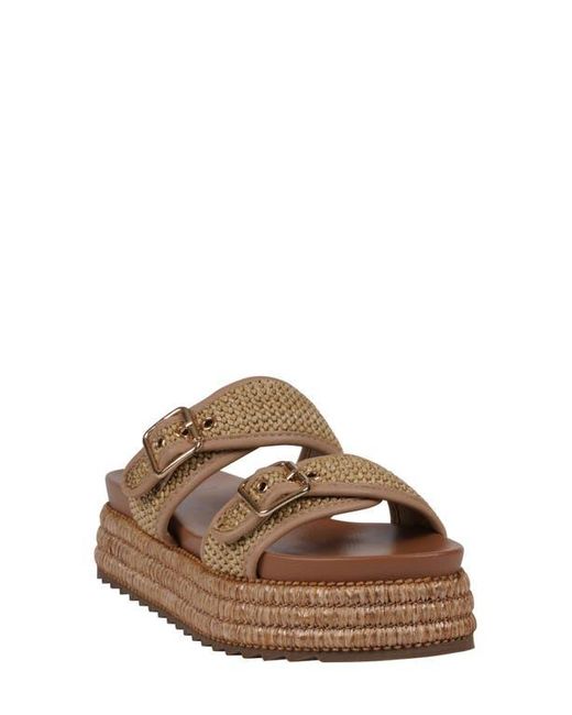 Gc Shoes Lorena Raffia Platform Slide Sandal in Brown | Lyst