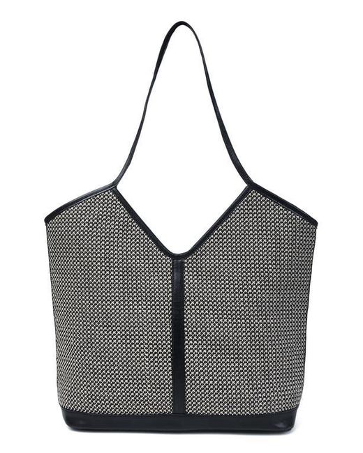 Jelavu Liliana Woven Raffia & Leather Tote Bag in Gray | Lyst