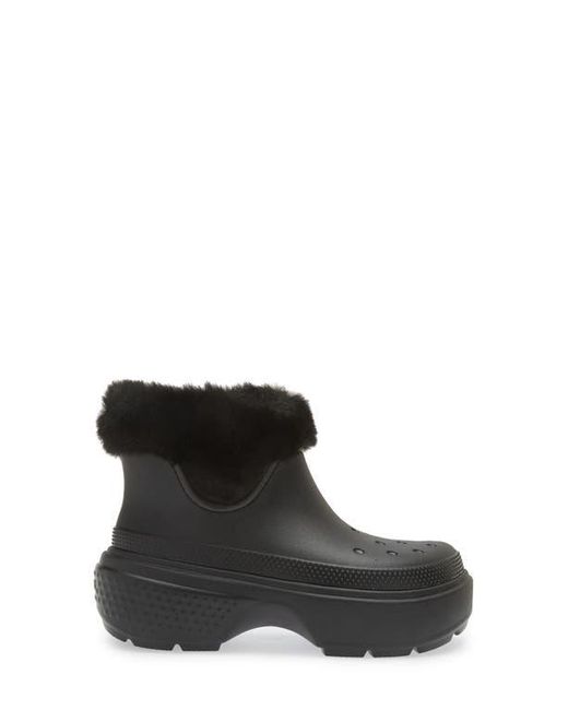 Crocs™ Stomp Faux Fur Lined Boot in Black | Lyst