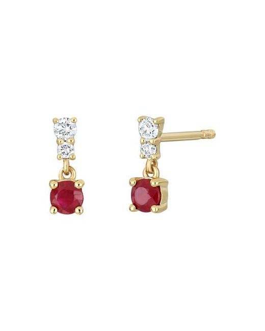 Bony Levy El Mar Ruby & Diamond Pavé Drop Earrings in White | Lyst