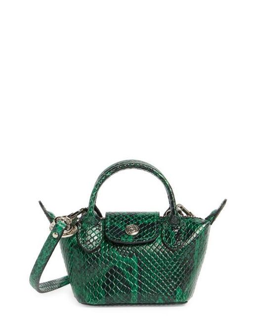Longchamp Le Pliage Cuir Croc Embossed Extra Small Crossbody Bag in ...