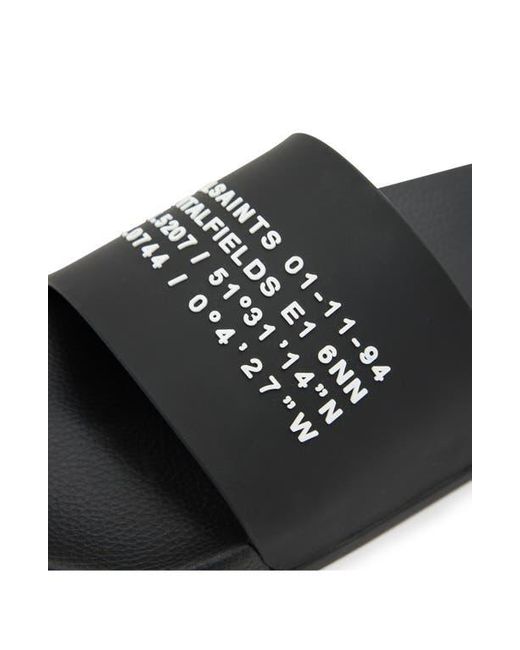 AllSaints Renegade Slide Sandal in Black for Men | Lyst