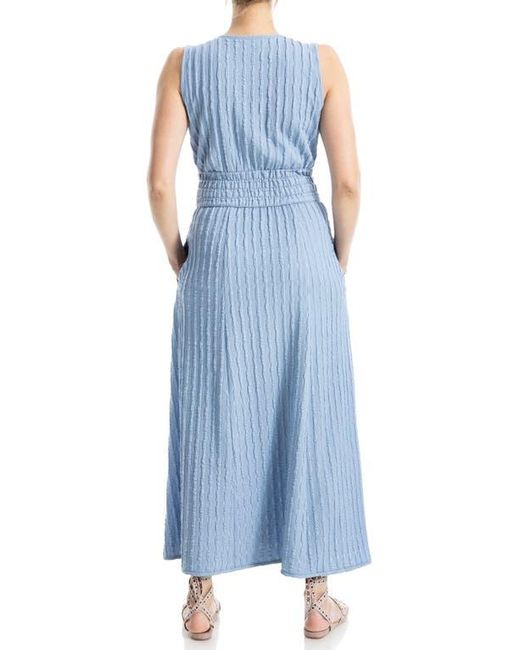 Max Studio Textured Knit Sleeveless Maxi Dress in Blue | Lyst