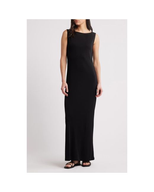 FRAME Drape Sleeveless Cutout Maxi Dress in Black | Lyst