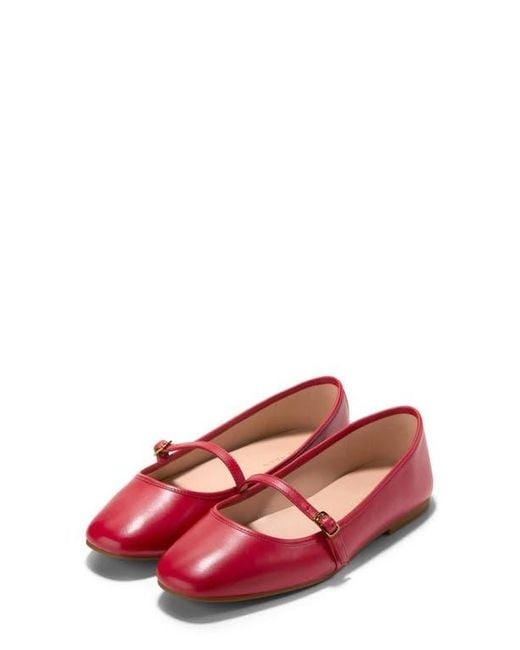 Cole Haan Yelena Mary Jane Ballet Flat in Red | Lyst