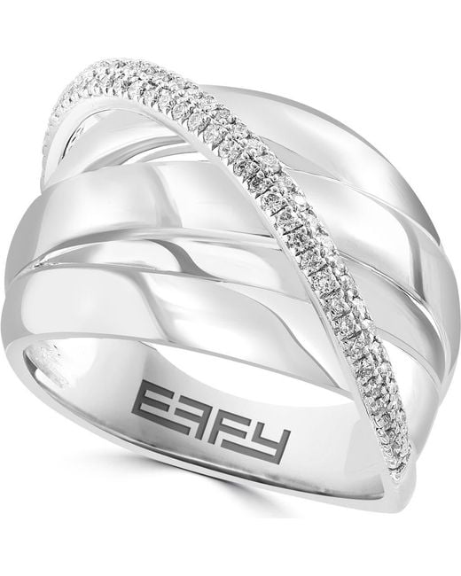 Effy Sterling Diamond Pavé Band Ring in Metallic | Lyst