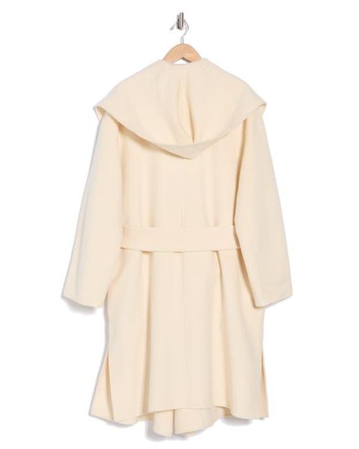 Vince Drape Neck Hooded Wool & Cashmere Coat in Natural | Lyst