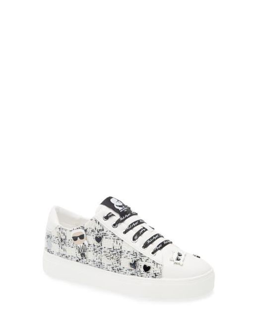 Karl Lagerfeld Cate Pins Tweed Sneaker in White | Lyst