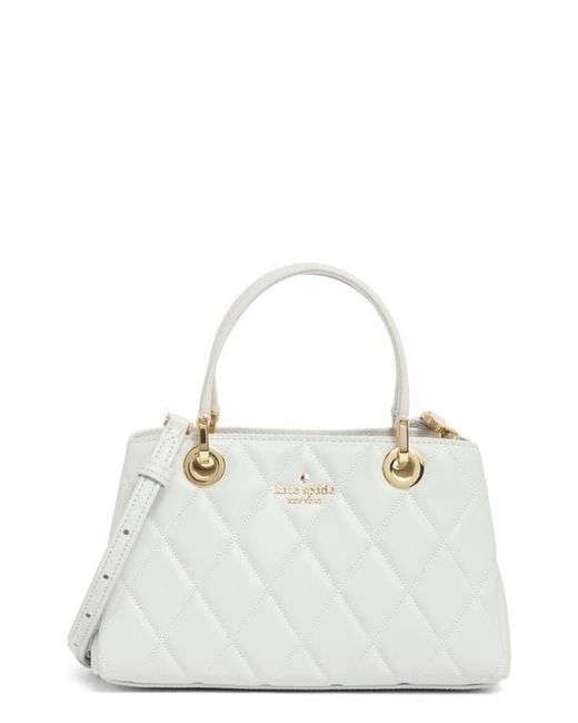 Kate Spade Carey Small Quilted Sullivan Satchel Bag in White | Lyst