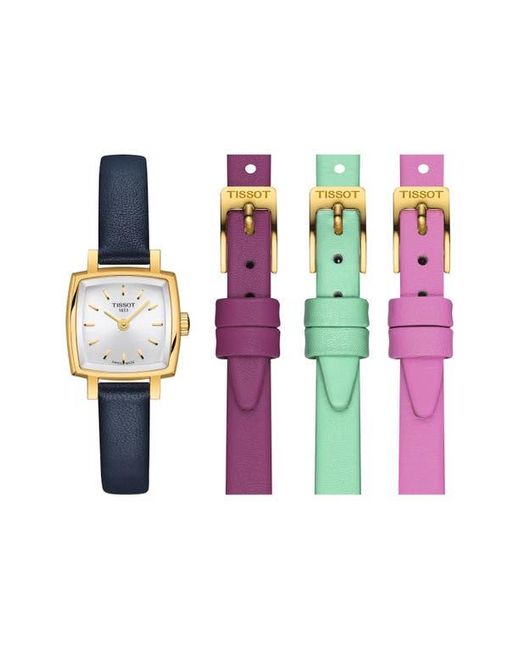 Tissot Lovely Summer Leather Strap Square Watch & Interchangeable ...