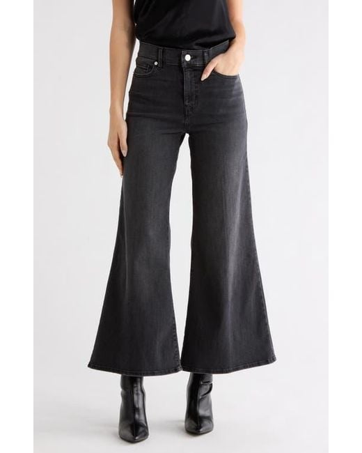 FRAME Le Crop Palazzo Jeans in Black | Lyst
