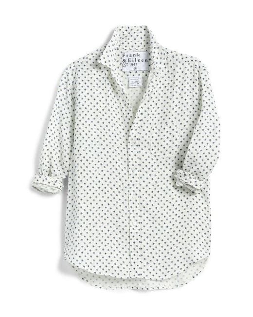Frank & Eileen Eileen Star Print Relaxed Linen Button-Up Shirt in White ...
