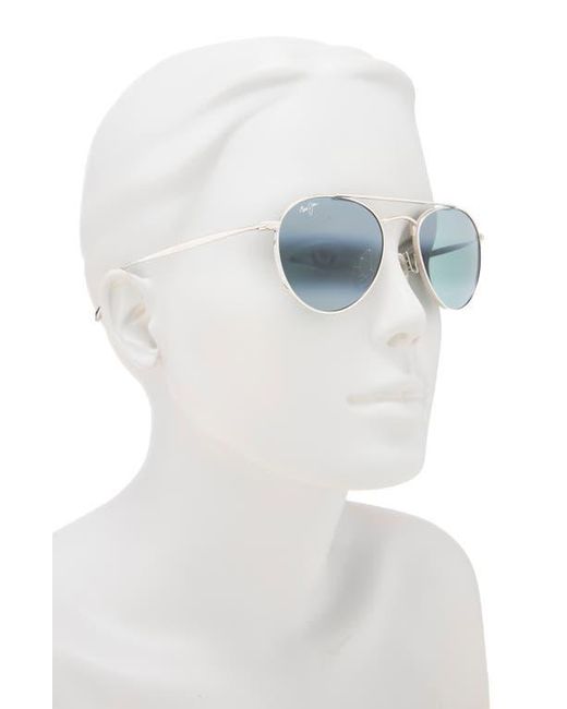 Maui Jim 52Mm Polarized Aviator Sunglasses in Blue | Lyst