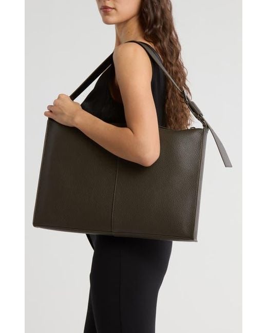 AllSaints Edbury Leather Shoulder Bag in Green | Lyst