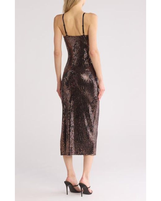 Bebe Zebra Stripe Sequin Cocktail Dress in Purple | Lyst
