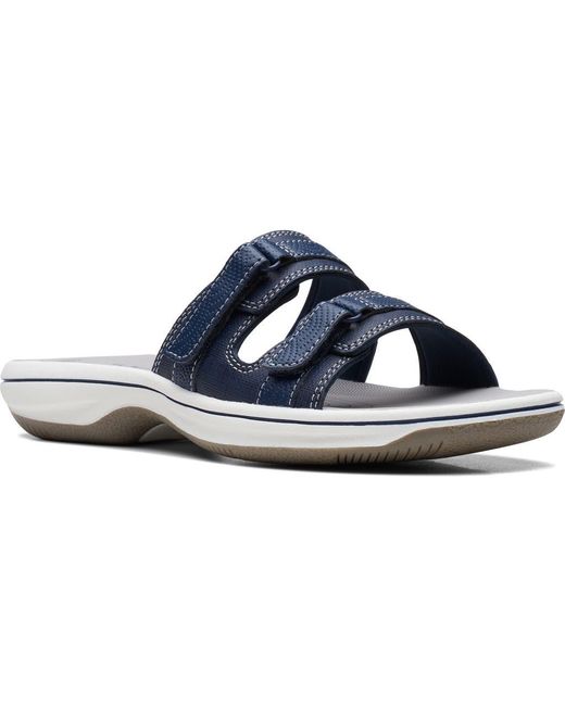 Clarks Breeze Piper Slide Sandal in Blue | Lyst