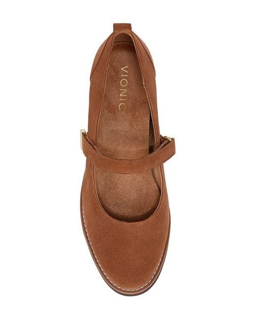 Vionic Alma Mary Jane Wedge Pump in Brown | Lyst