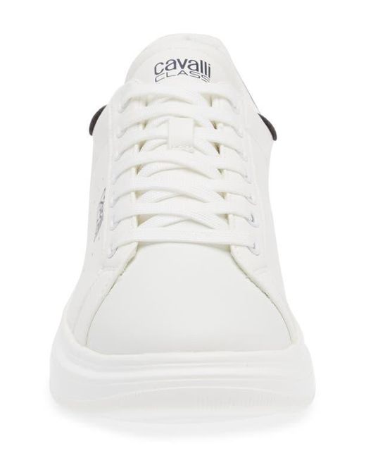 Roberto Cavalli Cavalli Class Metallic Trim Low Top Sneaker in White ...