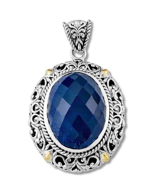 Samuel B. Sterling & 18K Corrundum Pendant in Blue | Lyst