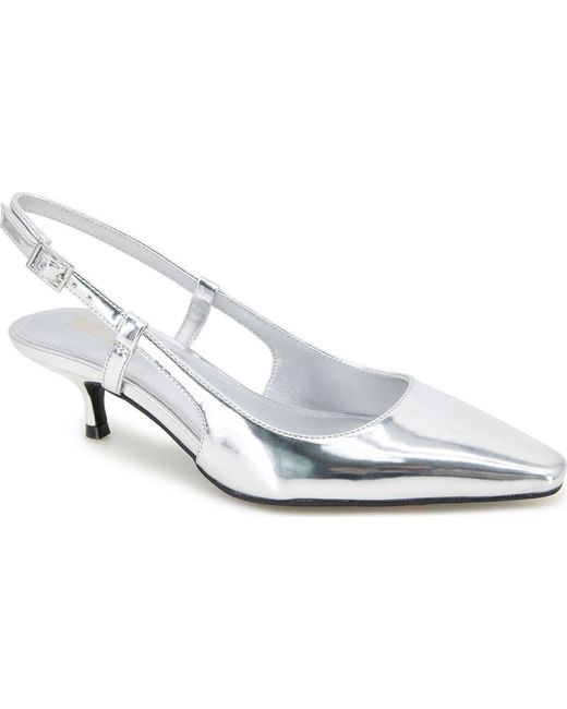 Kenneth Cole Maggie Kitten Heel Slingback Pump in White | Lyst