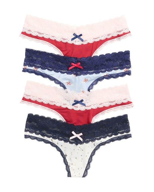 Honeydew Intimates Ahna Assorted 4-Pack Lace Trim Thongs | Lyst