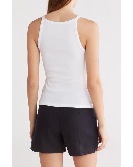 James Perse Cotton Rib Cami Tank in White | Lyst