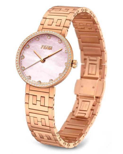 Fendi Forever Diamond Swiss Quartz Bracelet Watch, 29Mm in Metallic | Lyst