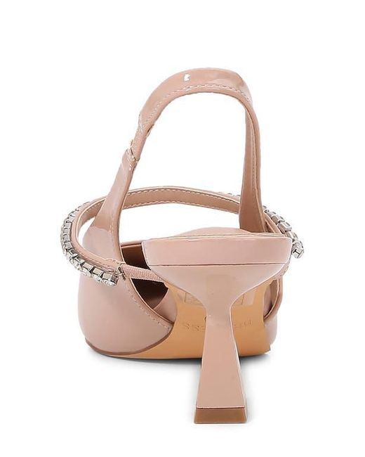 BERNESS Camille Rhinestone Pointed Toe Slingback Pump in Pink | Lyst