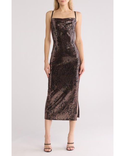 Bebe Zebra Stripe Sequin Cocktail Dress in Purple | Lyst