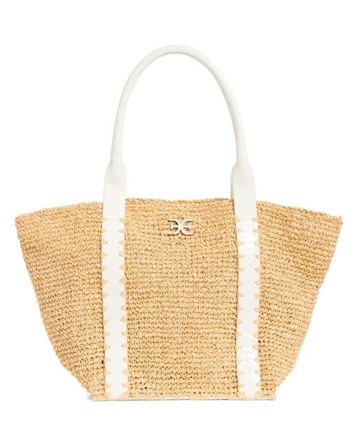 Sam Edelman Marley Raffia Tote Bag in Natural | Lyst