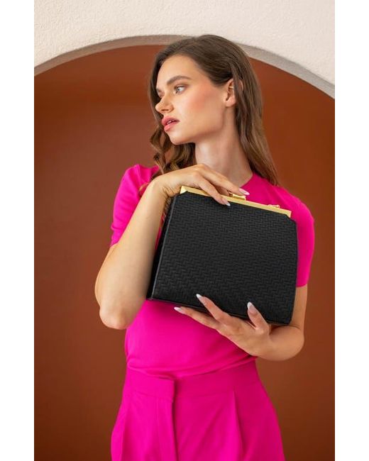 AOTA Nicky Herringbone Convertible Shoulder Bag in Black | Lyst