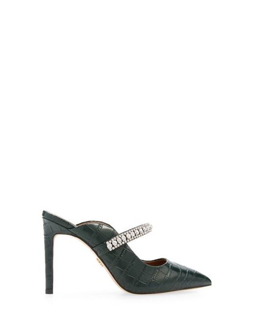 Kurt Geiger Duke Crystal Strap Pointed Toe Mule in Brown | Lyst