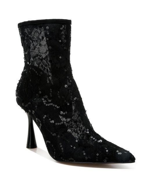 Rag & Co Samia Sequin Lace Boot in Black | Lyst