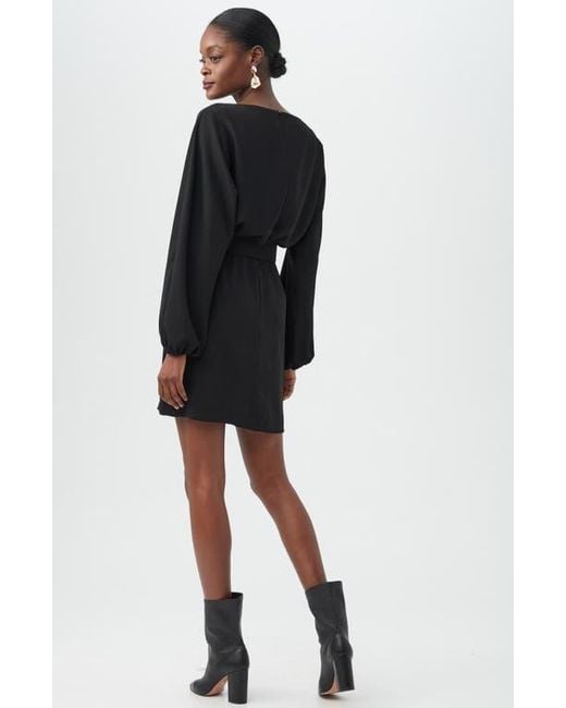 Trina Turk Avory Long Sleeve Belted Sheath Minidress in Black | Lyst