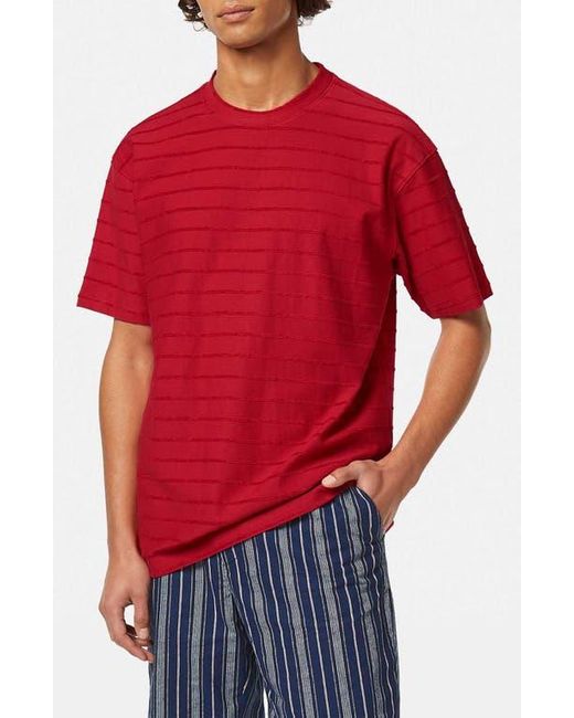 Scotch & Soda Relaxed Fit Striped Cotton T-Shirt in Red for Men | Lyst