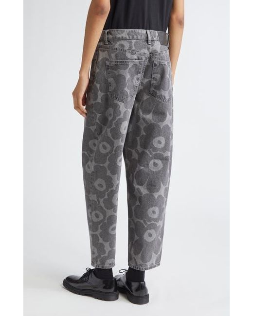 Marimekko Maridenim Unikko Barrel Leg Jeans in Gray | Lyst