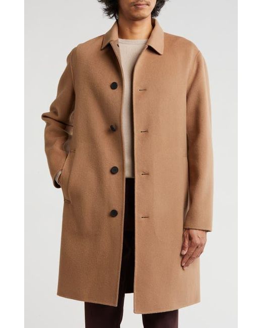 Theory Wool Cashmere Notch Lapel Coat in Brown for Men | Lyst