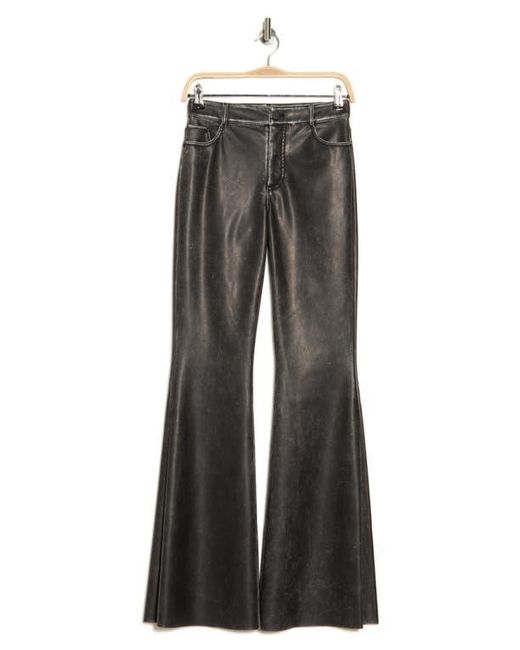 Alice + Olivia Brent High Rise Faux Leather Bell Bottom Pants in Gray ...