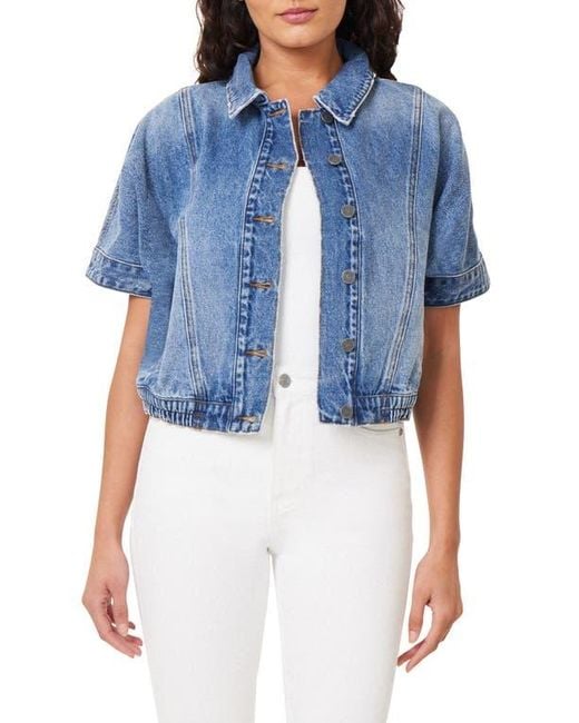 Habitual Oversize Short Sleeve Crop Denim Jacket in Blue | Lyst