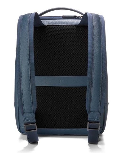 Cole Haan Sloane Saffiano Leather Backpack in Blue | Lyst